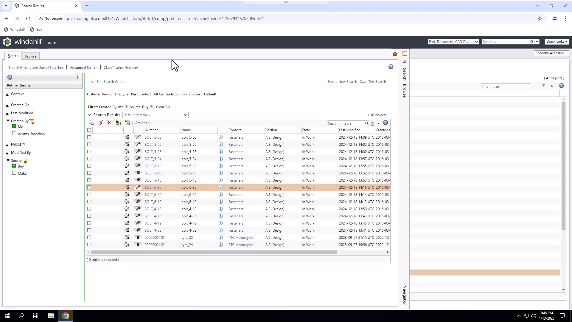Create Classified Parts | tutorial | PTC Learning Connector