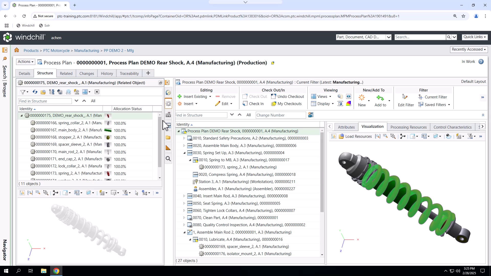 Allocate Parts to Operations | tutorial | PTC Learning Connector