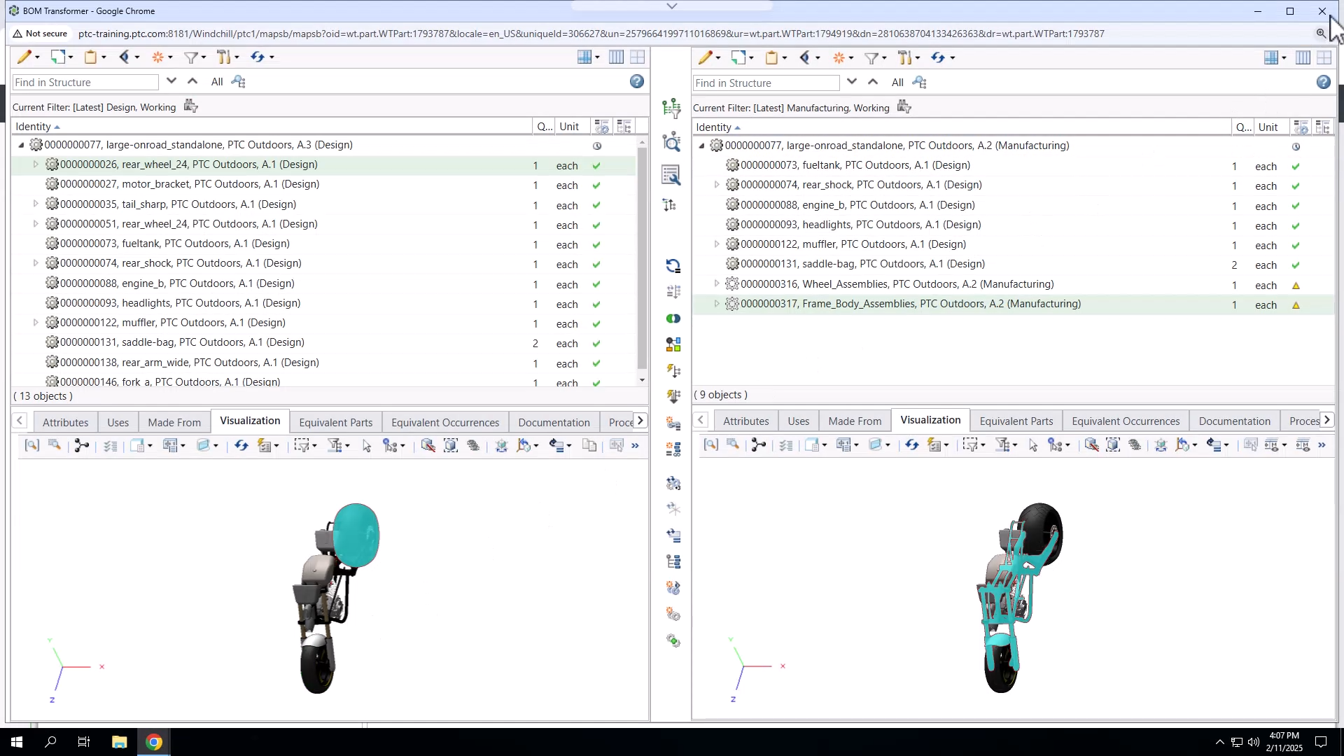 View the eBOM | tutorial | PTC Learning Connector