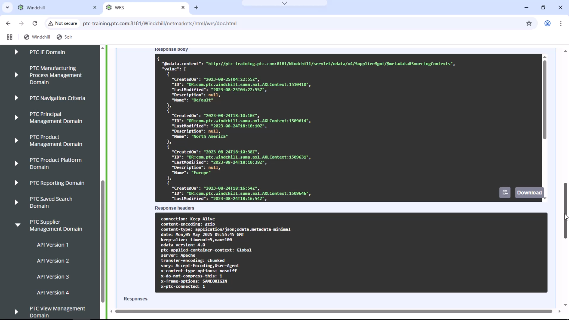 Expose the WRS API Catalog | tutorial | PTC Learning Connector