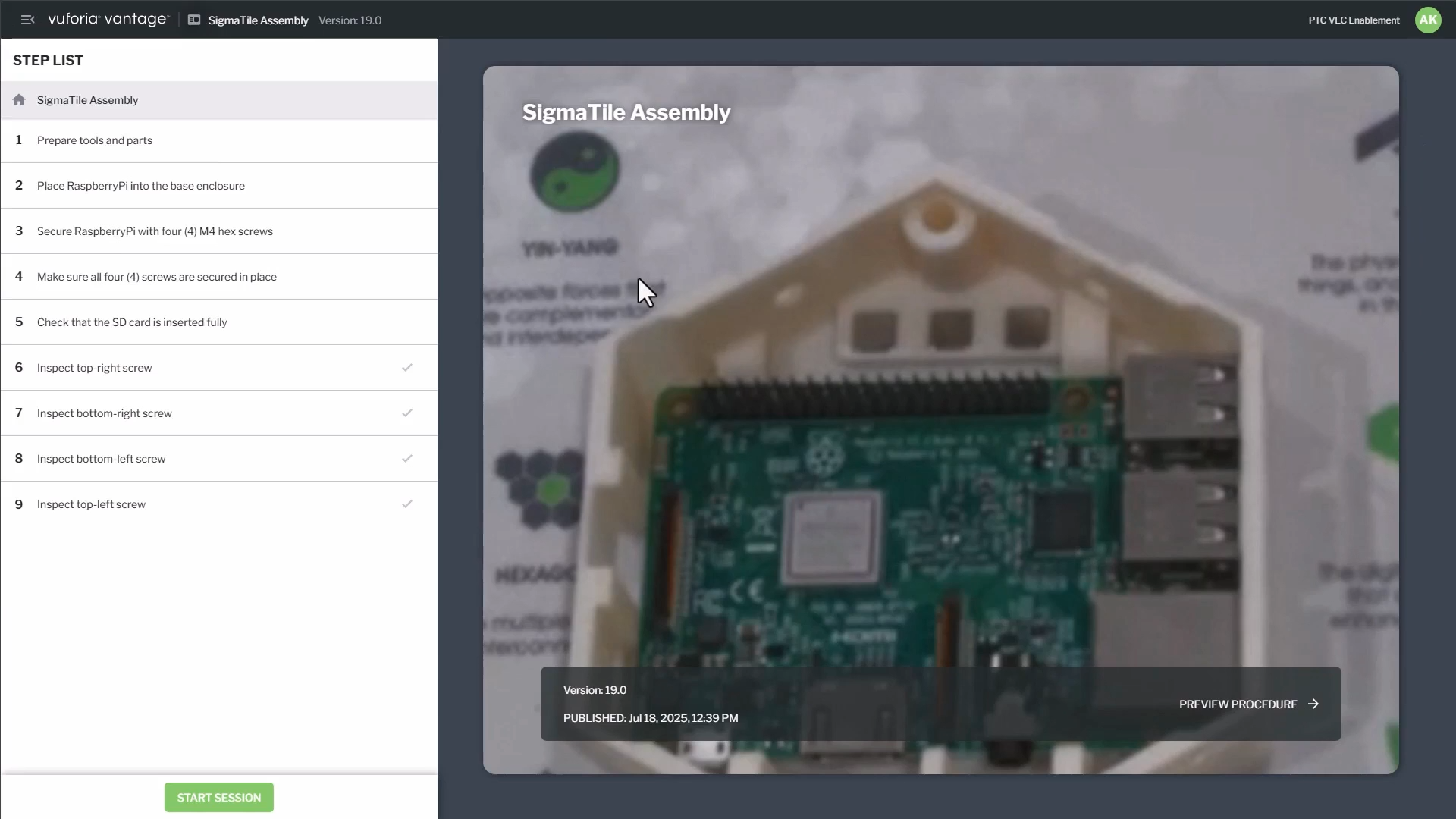 Vuforia Vantage for Web | tutorial | PTC Learning Connector