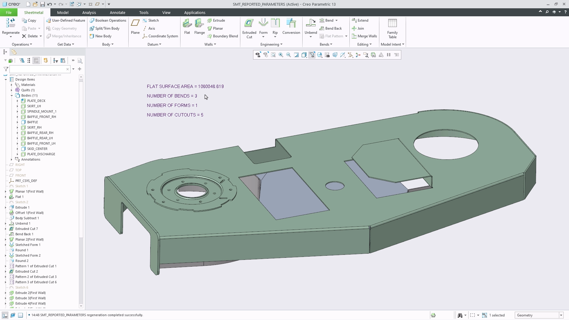 Sheetmetal Parameter Enhancements | tutorial | PTC Learning Connector