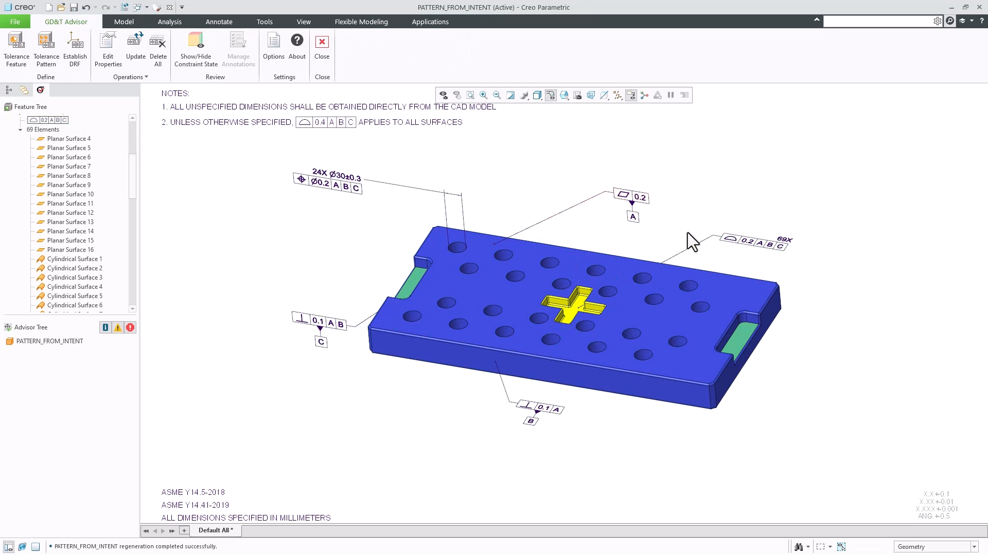 GD&T Advisor Pattern and Selection Enhancements | tutorial | PTC Learning Connector