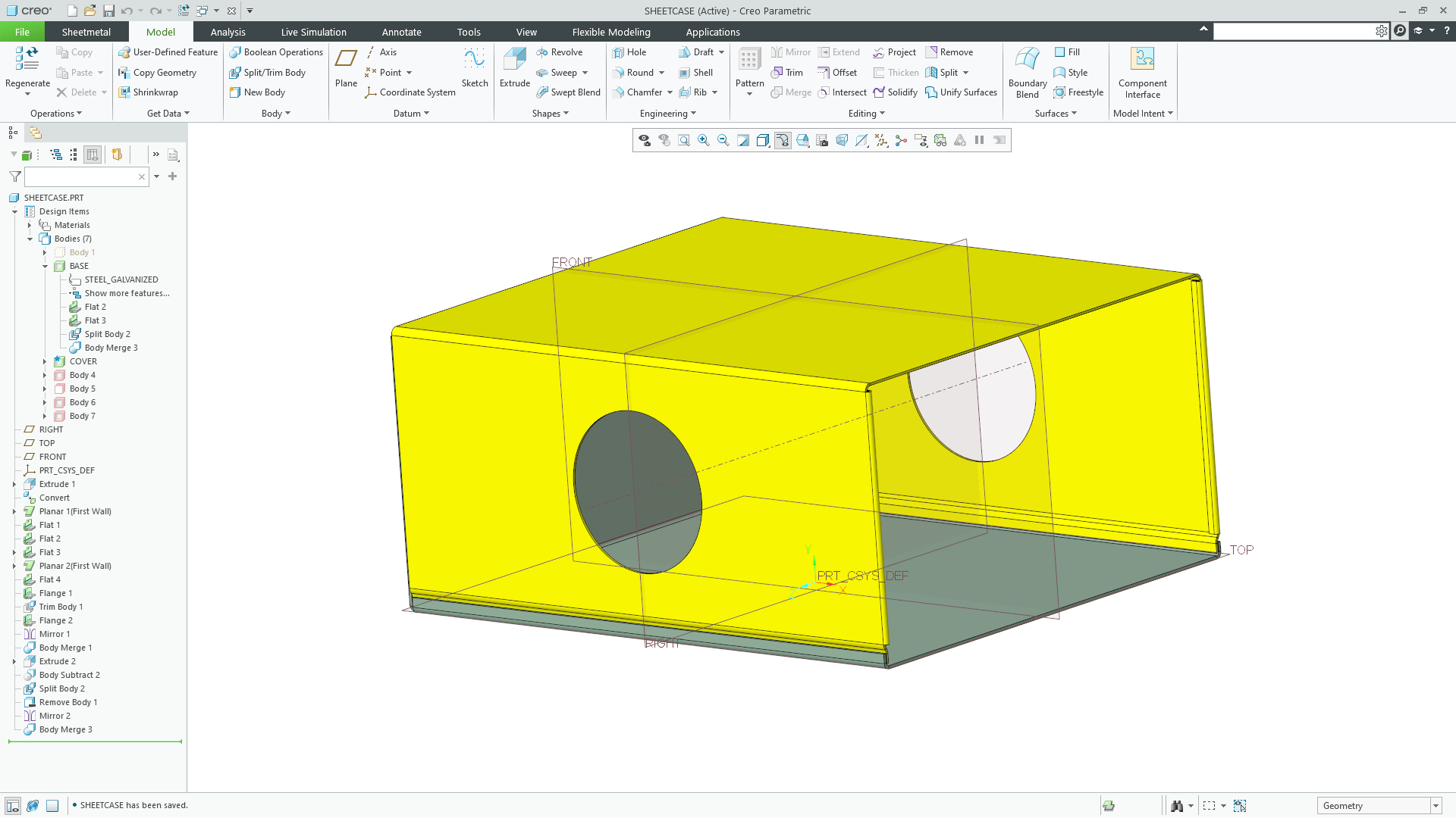 Use Multibody Sheetmetal Boolean Operations and Split / Trim | tutorial ...