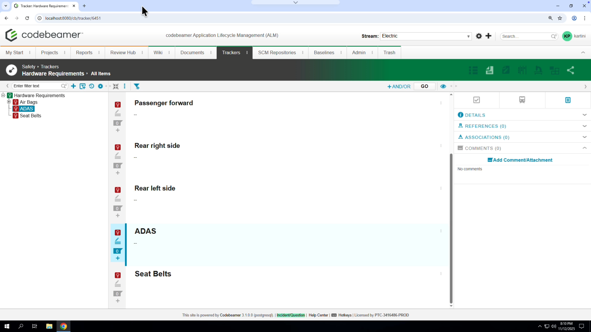 Navigate Streams and Projects | tutorial | PTC Learning Connector